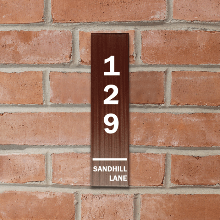 Portrait Oblong Wooden House Sign (7.5x29cm)