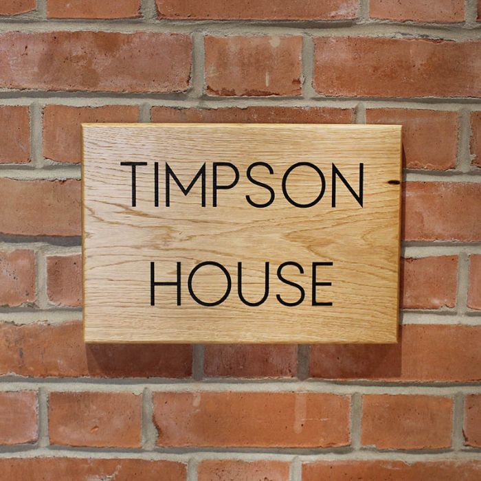 Wooden Rectangle House Sign - (33.5x23cm) | Timpson