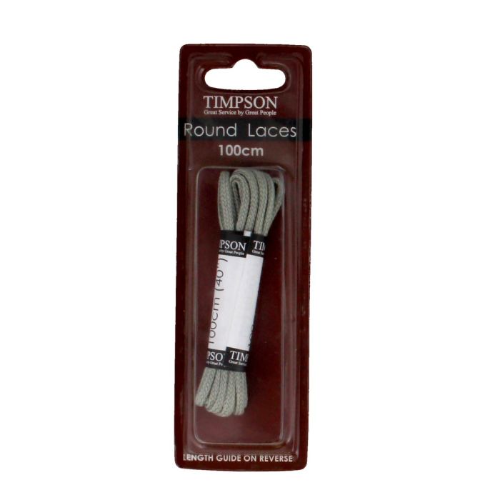 Grey 100cm Round Laces (7-8 pairs of eyelets)