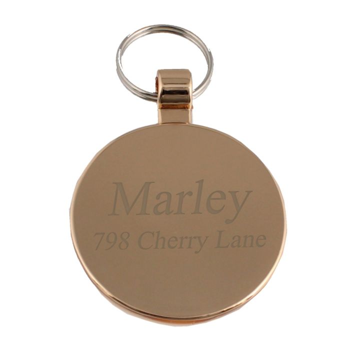 Rose Gold Large Round Pet Tag | Timpson