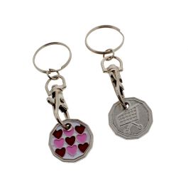 £1 Trolley Token Keyring - Hearts | Timpson