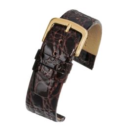 Crocodile Grain Watch Straps in Black or Brown (8mm - 22mm)