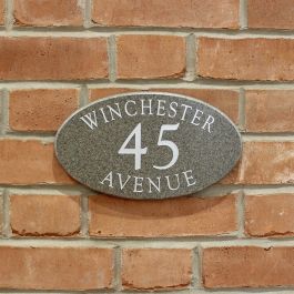 Marble Effect Oval House Sign - (25.5x15cm) | Timpson