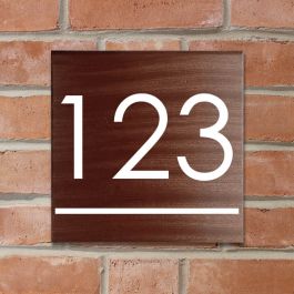 Square Wooden House Number Sign (13x13cm)
